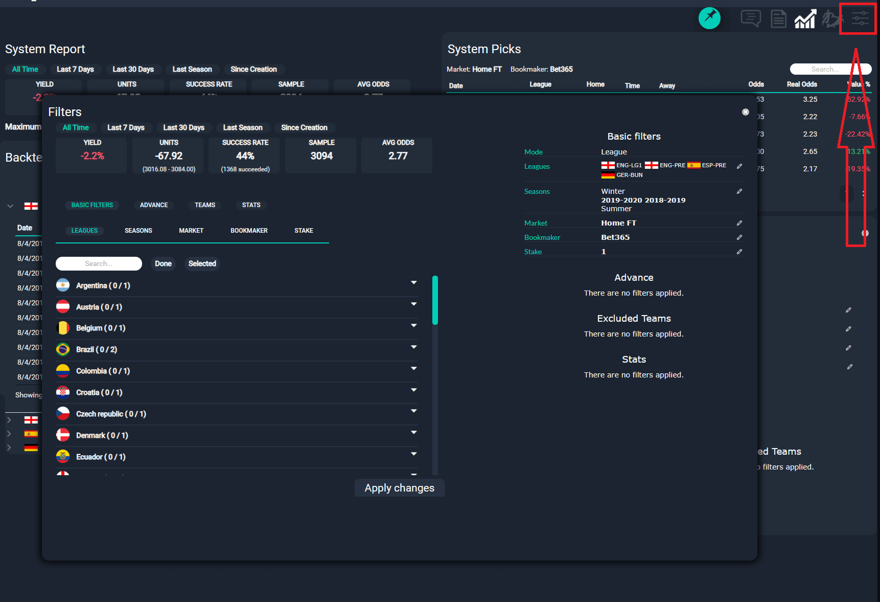 Backtesting (Betting Systems) - Futbolpractice