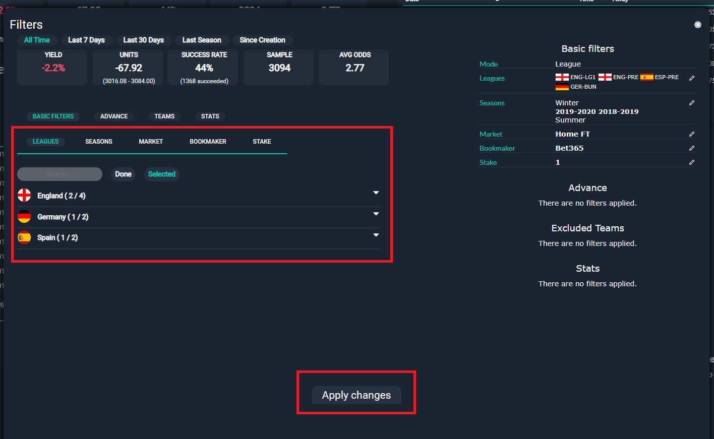 Basic Filters - Futbolpractice