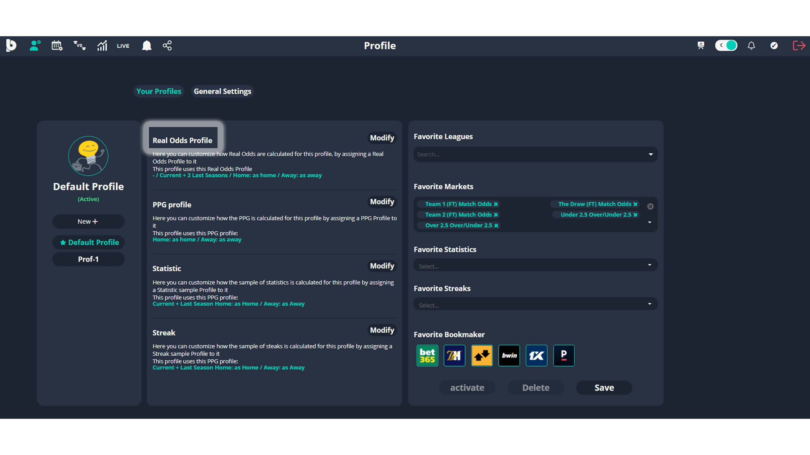 Guide - Real Odds & Value Bets - Futbolpractice