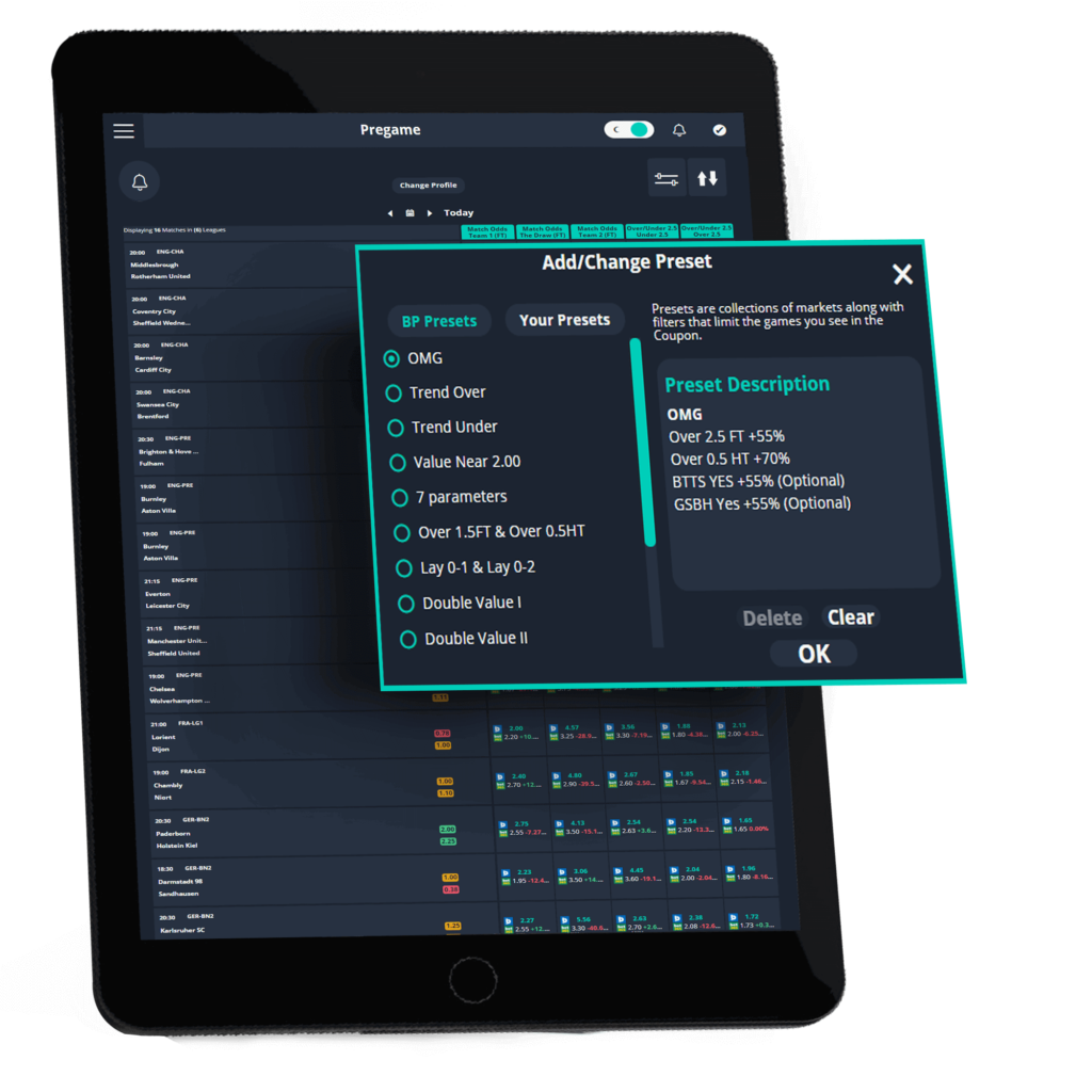 Guide - Predictions with Filters & Presets - Betpractice