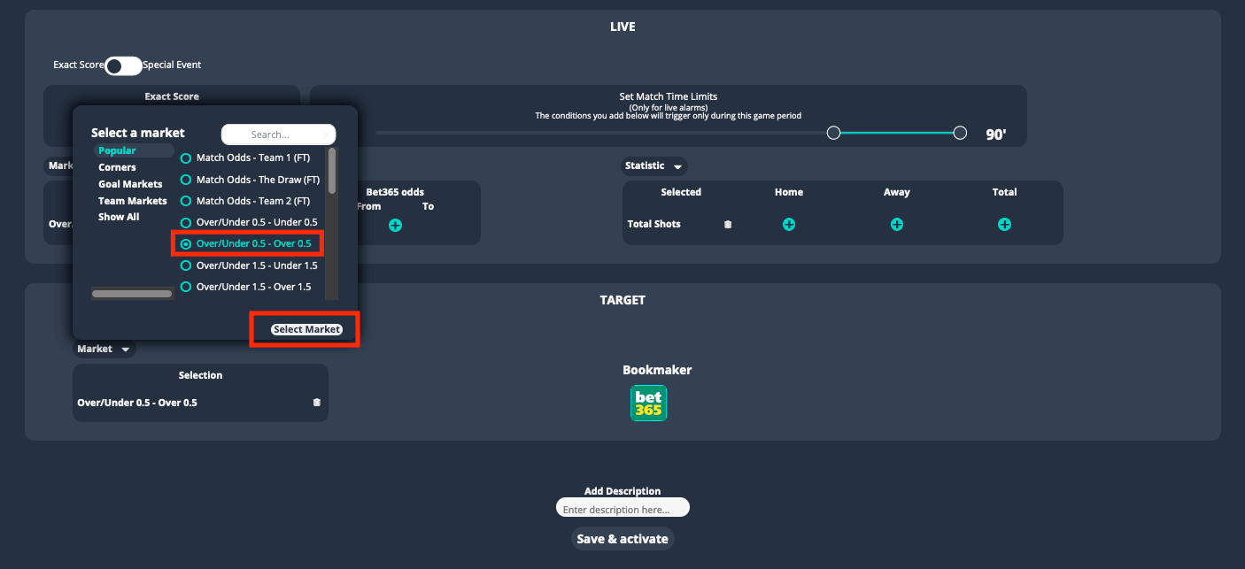How to keep track of your games with Target Alarms - Futbolpractice